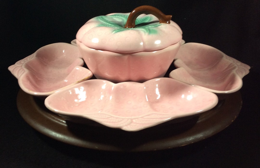 Strawberry Condiment Lazy Susan, Belmar Pottery, California, 310, Mid ...