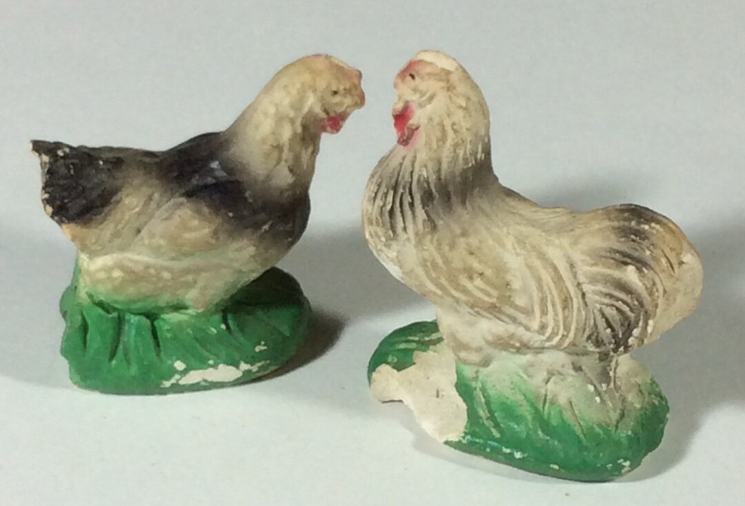 Chickens Made of Chalk, Chalkware, Nativity, Creche, Replacement ...