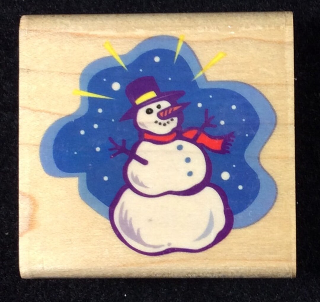 Snowman Wood Mounted Rubber Stamp From Canadian Maple Collections ...