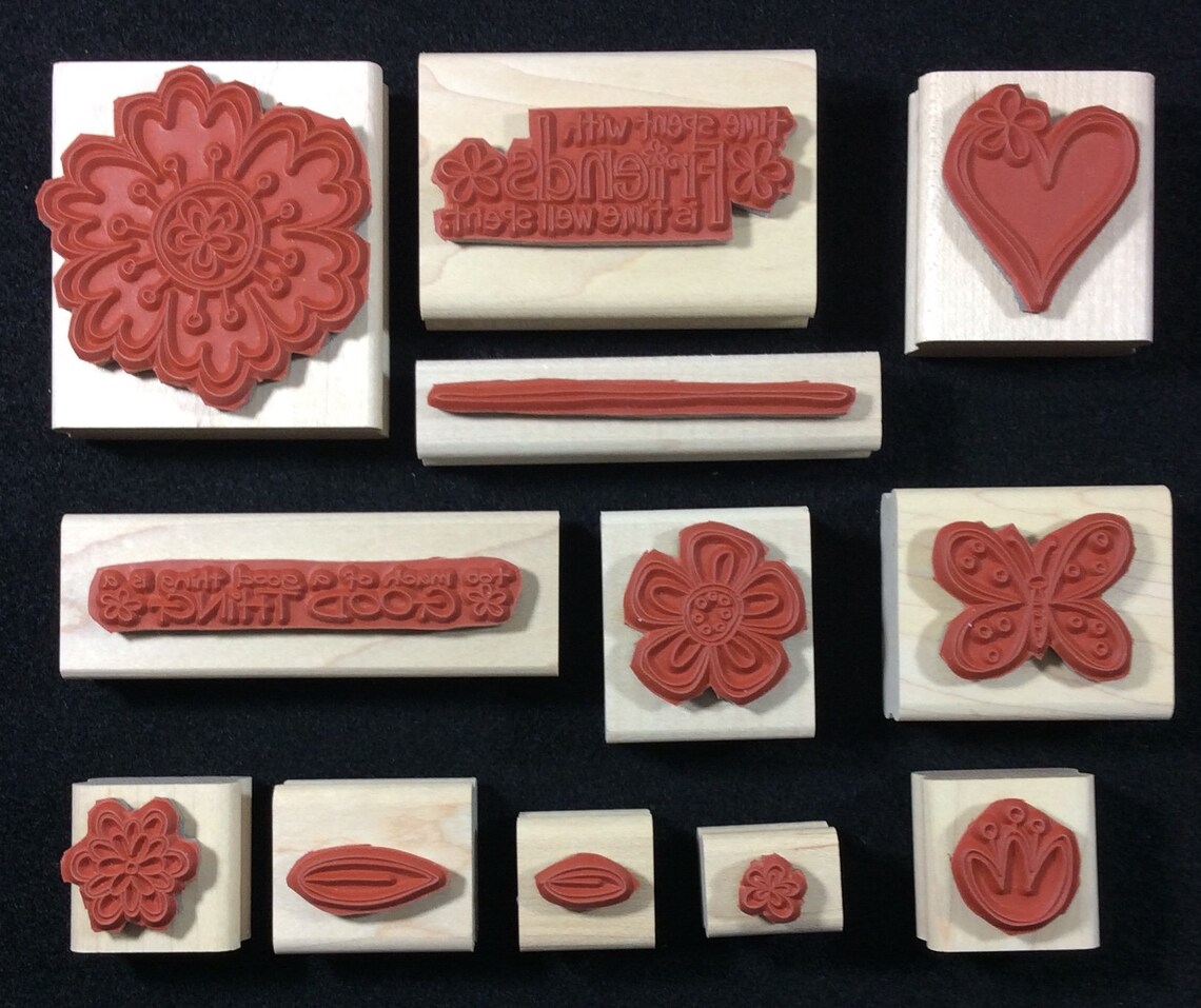 Time Well Spent Wood Mounted Rubber Stamp Set From Stampin up | Etsy