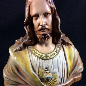 The Most Sacred Heart of Jesus. Bust, Plaster, Contemplative ...