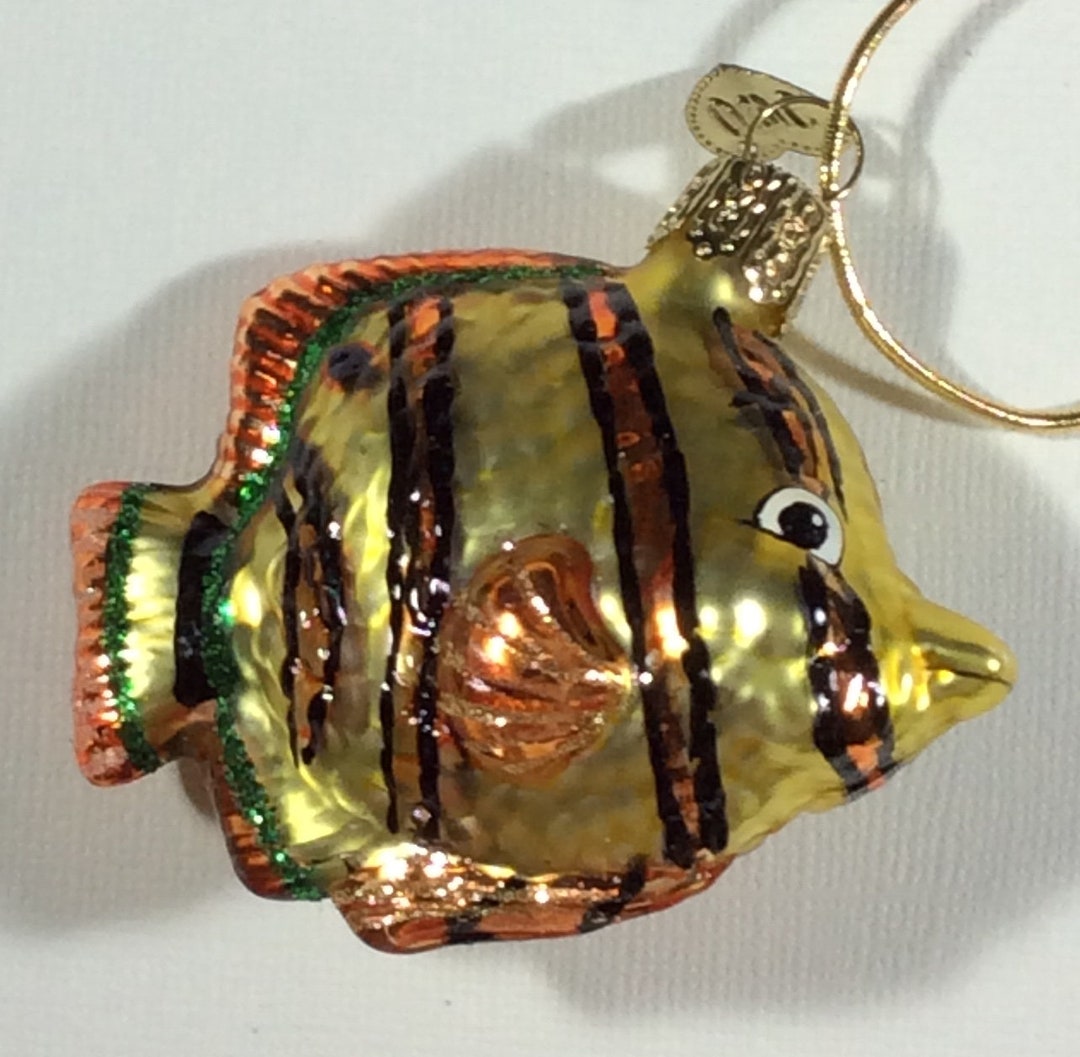 Tropical Fish Old World Christmas Glass Ornament, Nautical, Glitter, Tree, Decor, Decoration ...