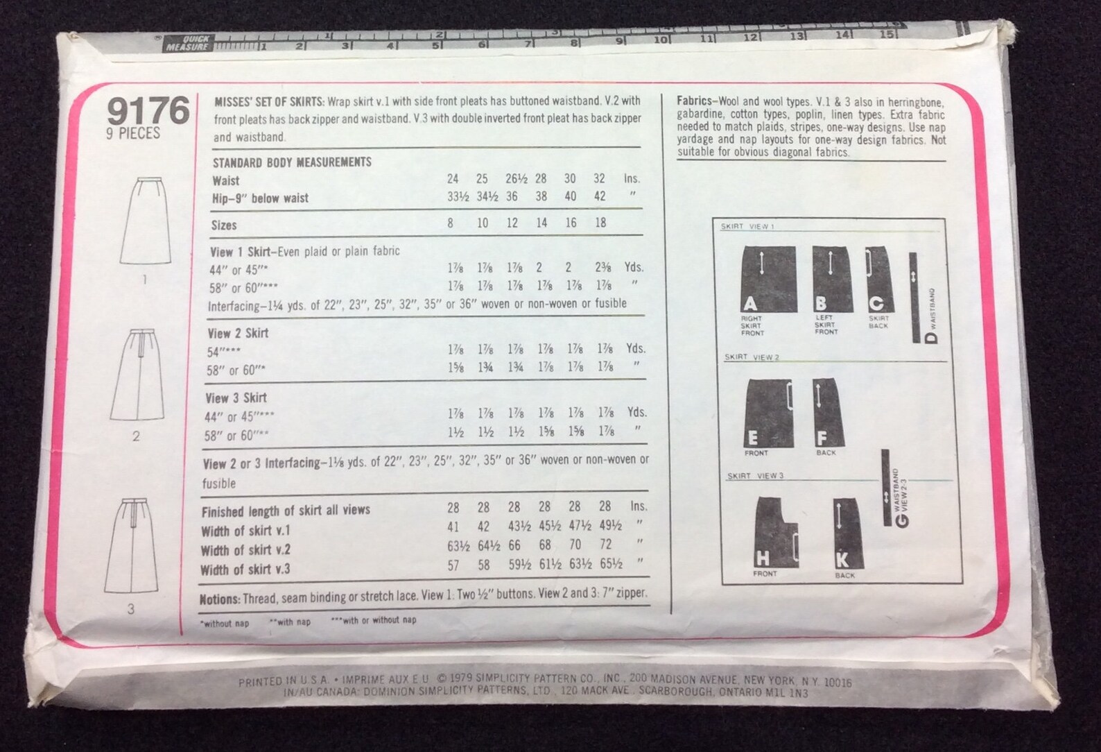 Simplicity Misses' Set of Skirts Pattern 9176 Size 12 - Etsy