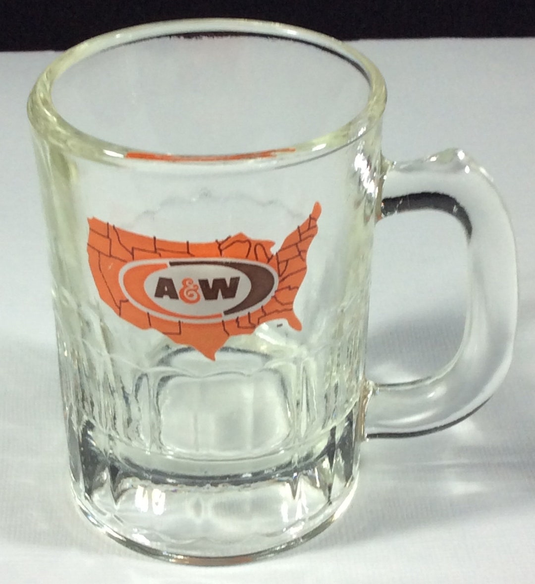 A & W Baby Root Beer Glass Mug, Orange, Brown, White, United States ...