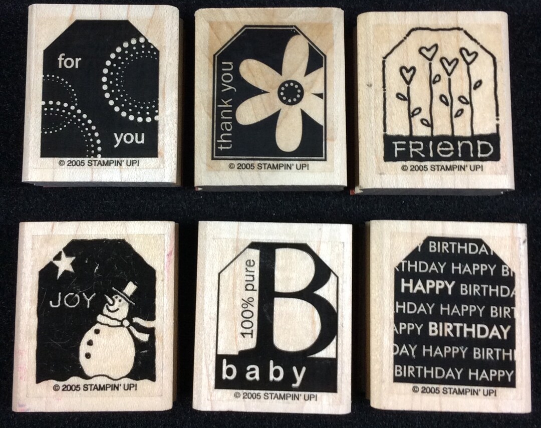 Terrific Tags Wood Mounted Rubber Stamp Set From Stampin Up, B for Baby ...