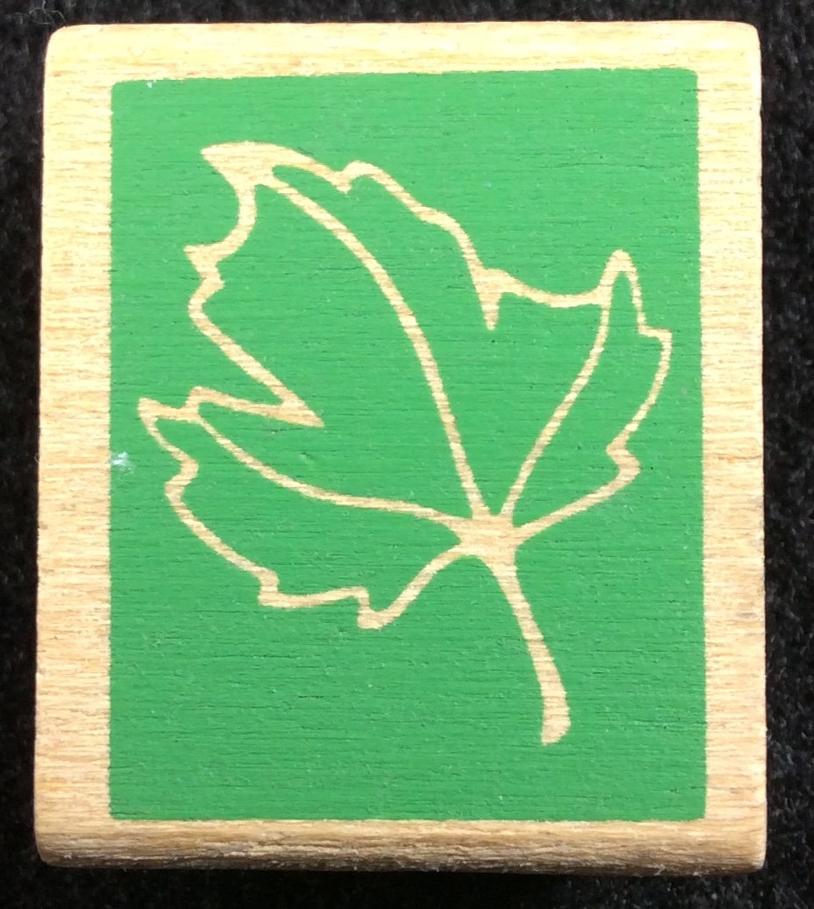 Maple Leaf Wood Mounted Rubber Stamp - Etsy