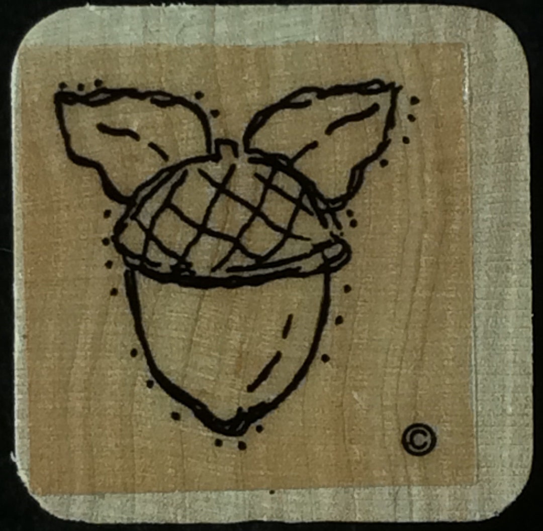 Acorn With Leaves Wood Mounted Rubber Stamp by Close to My Heart CTMH ...