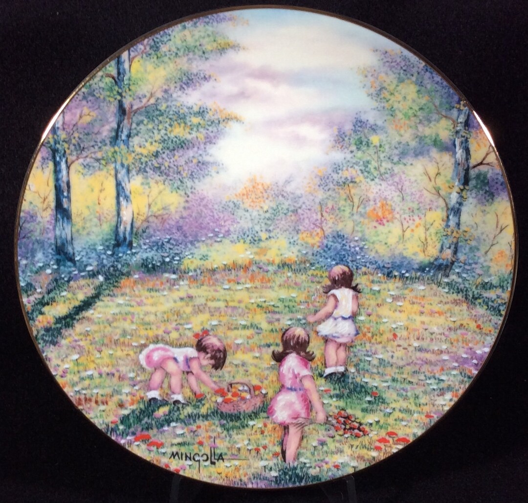 Picking Flowers Collector Plate, Porcelain, 1977, Dominic Mingolla ...