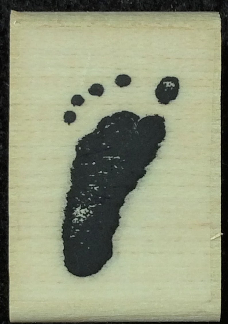 Tiny Foot Print Wood Mounted Rubber Stamp From the Stamping - Etsy