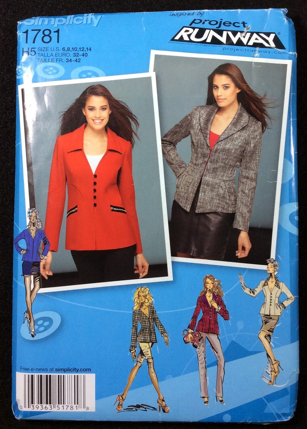 Simplicity Misses' Jacket Pattern 1781 Size 6, 8, 10, 12, 14 Project ...