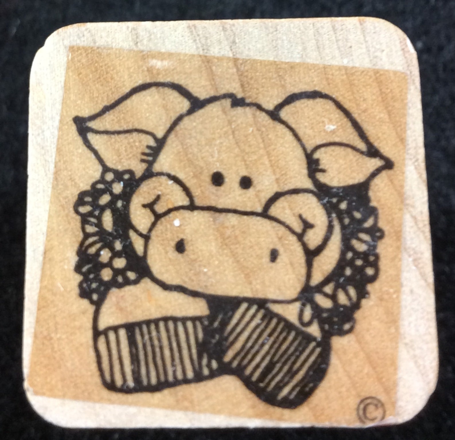 Cow Wood Mounted Rubber Stamp Close to My Heart Farm Animal - Etsy