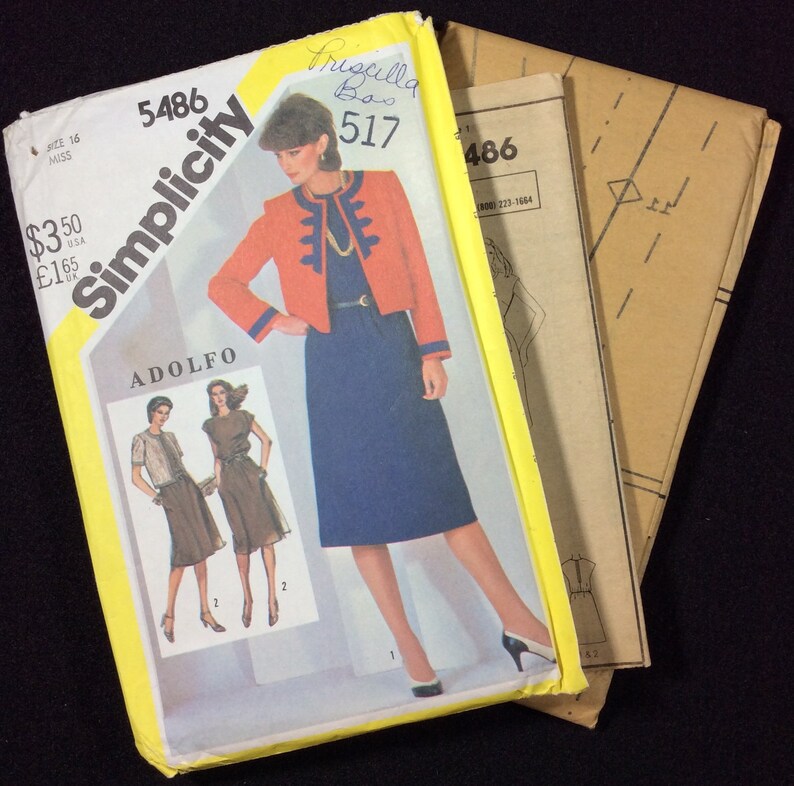 Simplicity Misses' Dress And Lined Jacket Pattern 5486 | Etsy