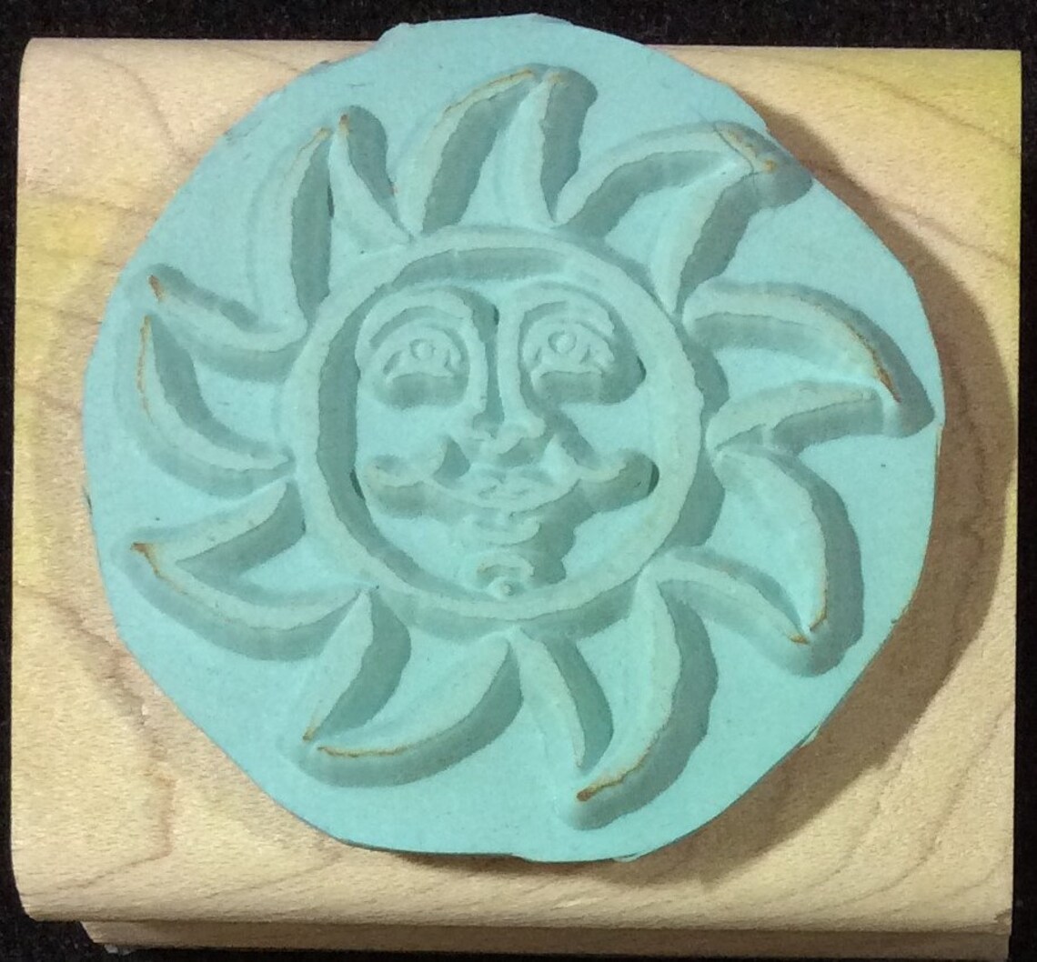 Sun Face Wood Mounted Rubber Stamp From Stampin Up Framed | Etsy