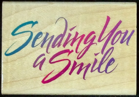 Sending You A Smile Wood Mounted Rubber Stamp From Hero Arts - Etsy