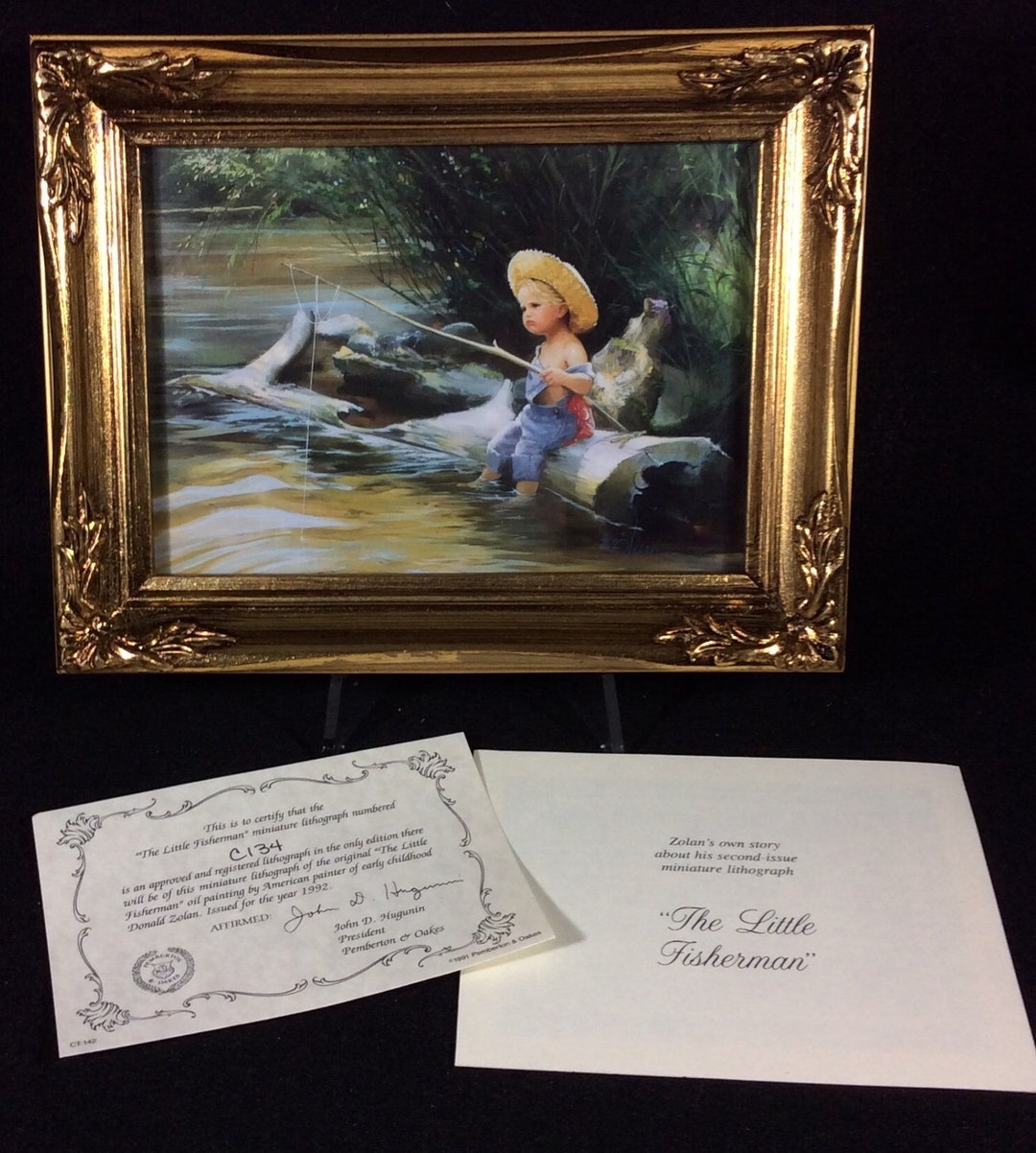 The Little Fisherman, Miniature Lithograph, Framed Art From Donald ...