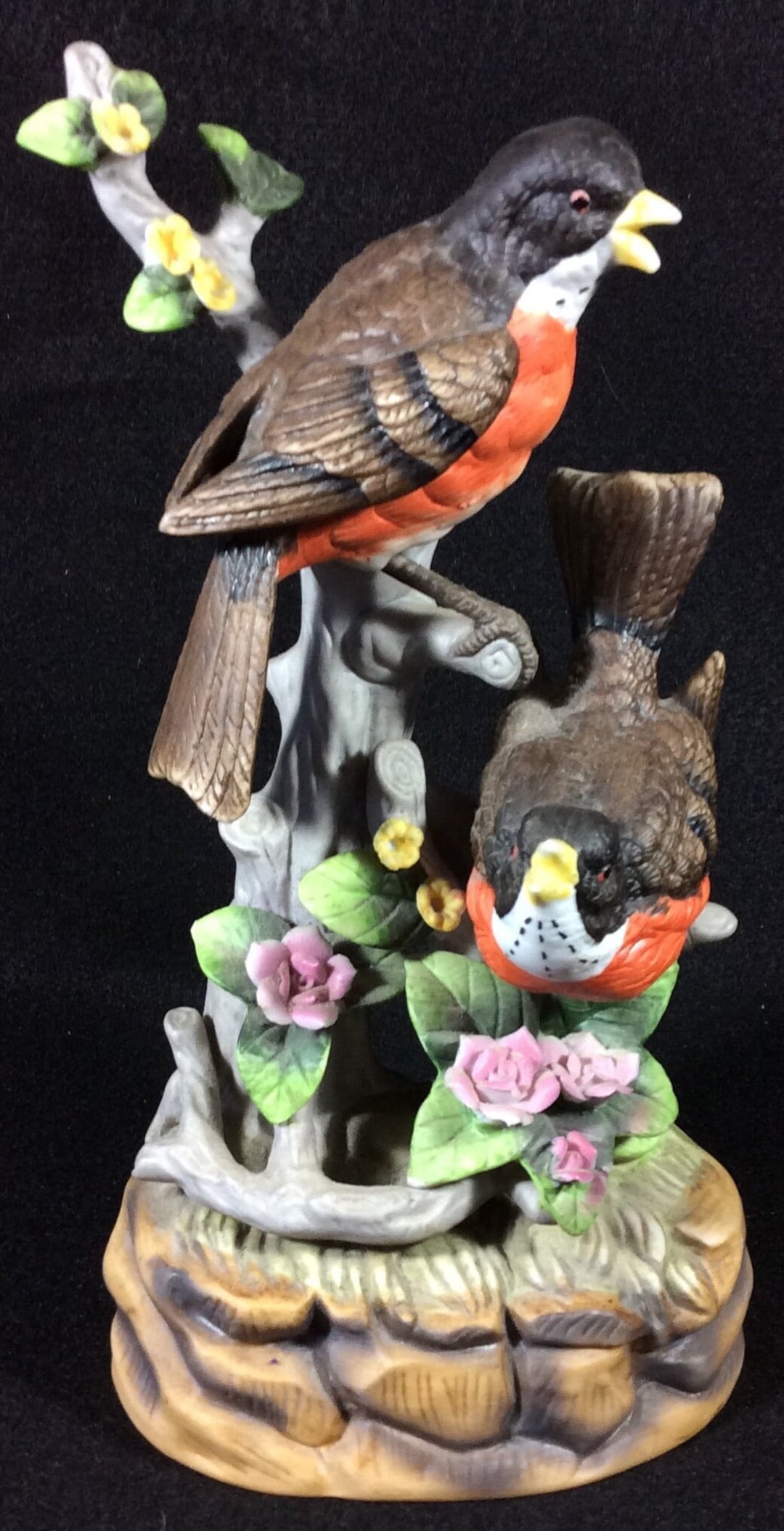 American Robin Porcelain Bisque Music Box From Royal Crown, Arnart ...