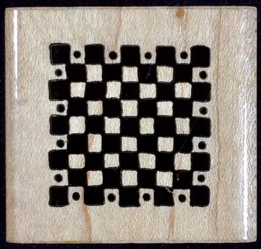 Checkerboard Background Wood Mounted Rubber Stamp by D.O.T.S. Chess ...