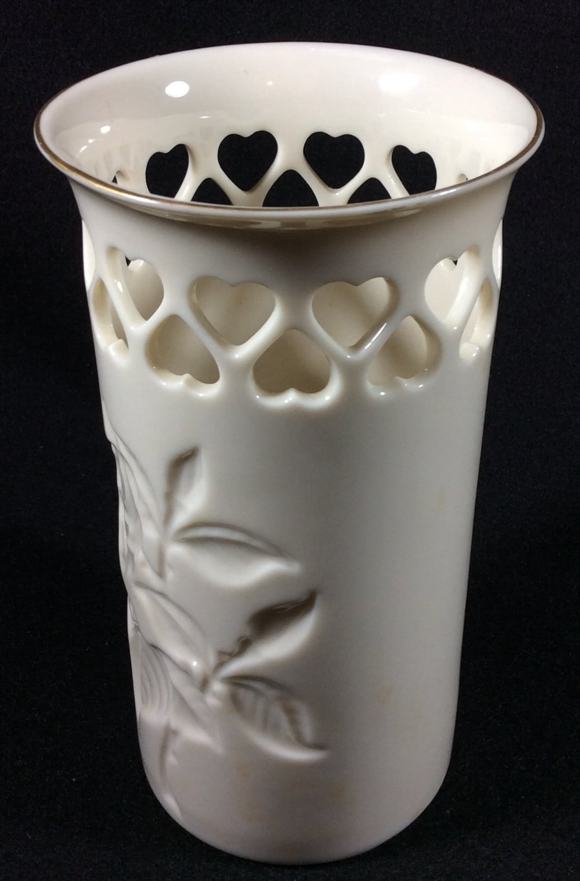 Lenox Heart Collection, Vase-heart-pierced, Porcelain, Cream, Roses ...