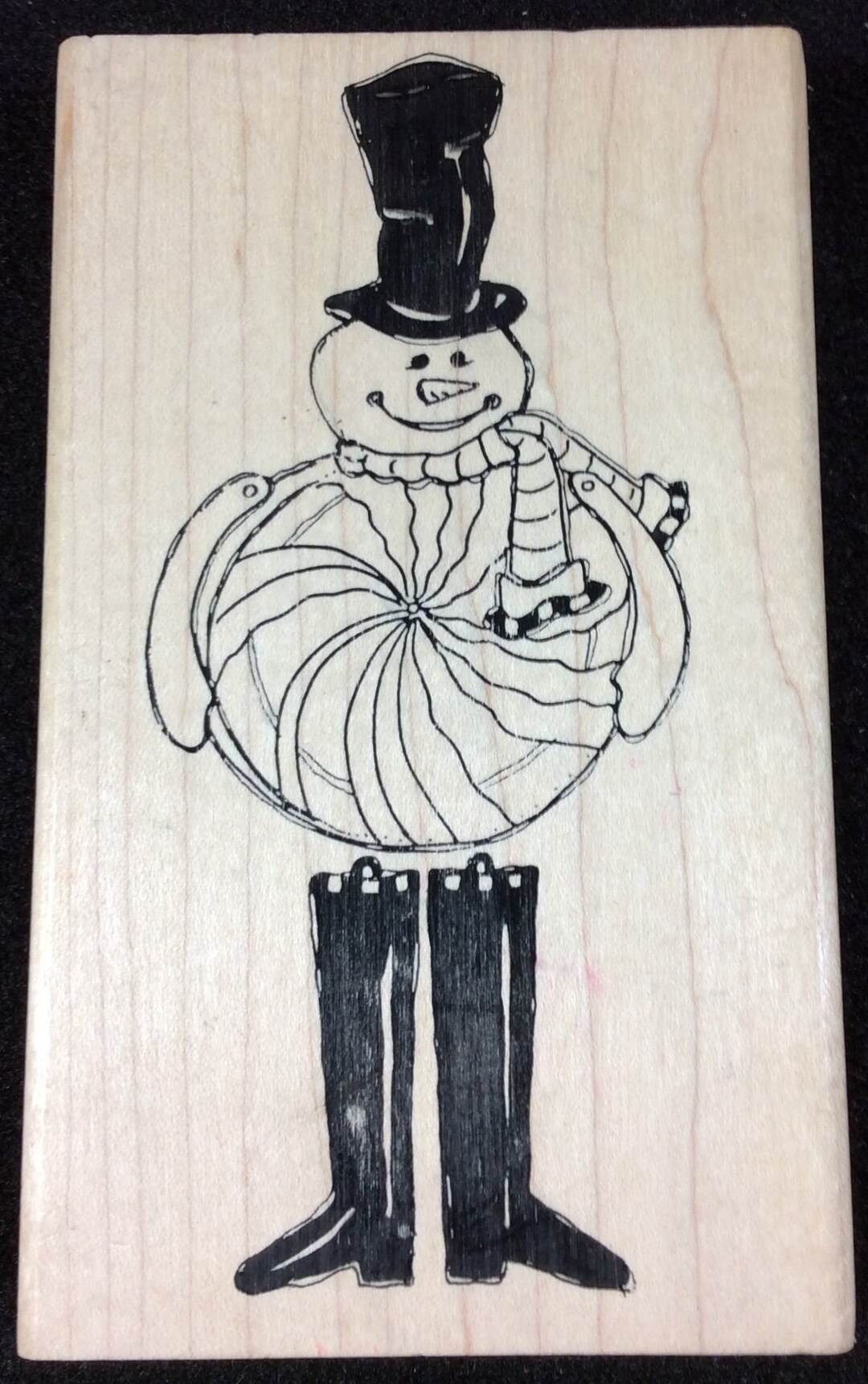 Snowman With Candy Body Wood Mounted Rubber Stamp From Annett Allen ...