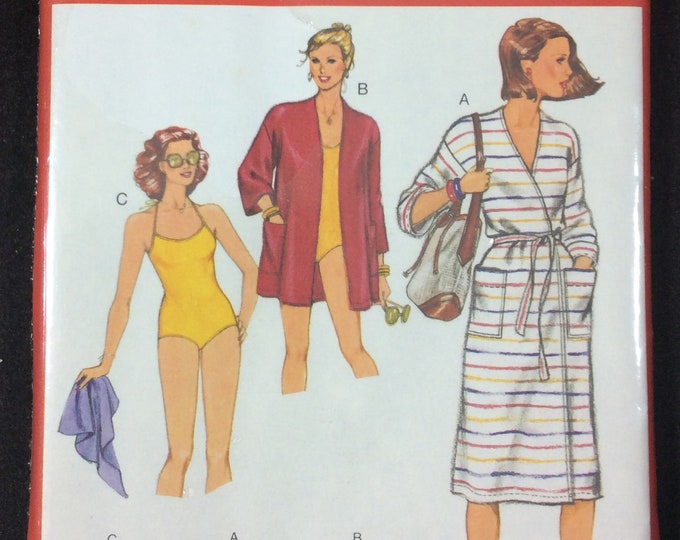 Burda Super Easy Swimsuit and Cover up Robe Pattern 8890 Size 10, 12 ...