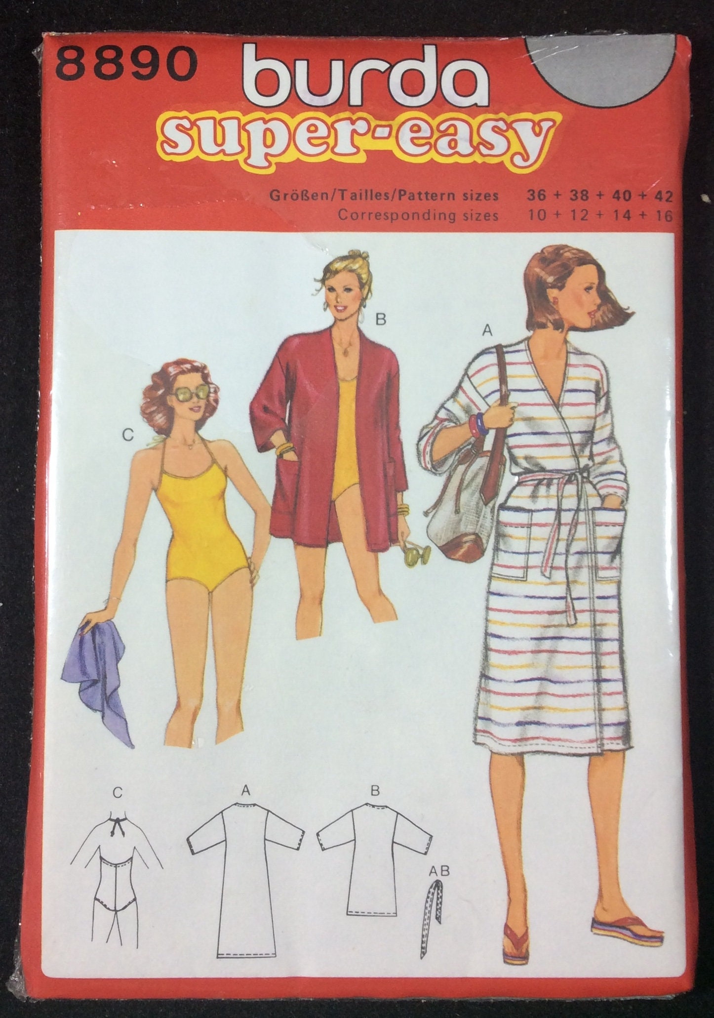 Craft Supplies & Tools 14 16 Easy Burda Super Easy Swimsuit And Cover ...