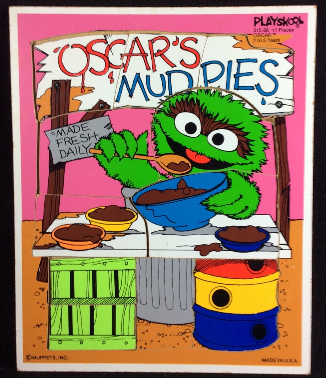 Playskool Oscar's Mud Pies, Muppets, Wood Puzzle,11 Pieces, Ages 2 - 5 ...