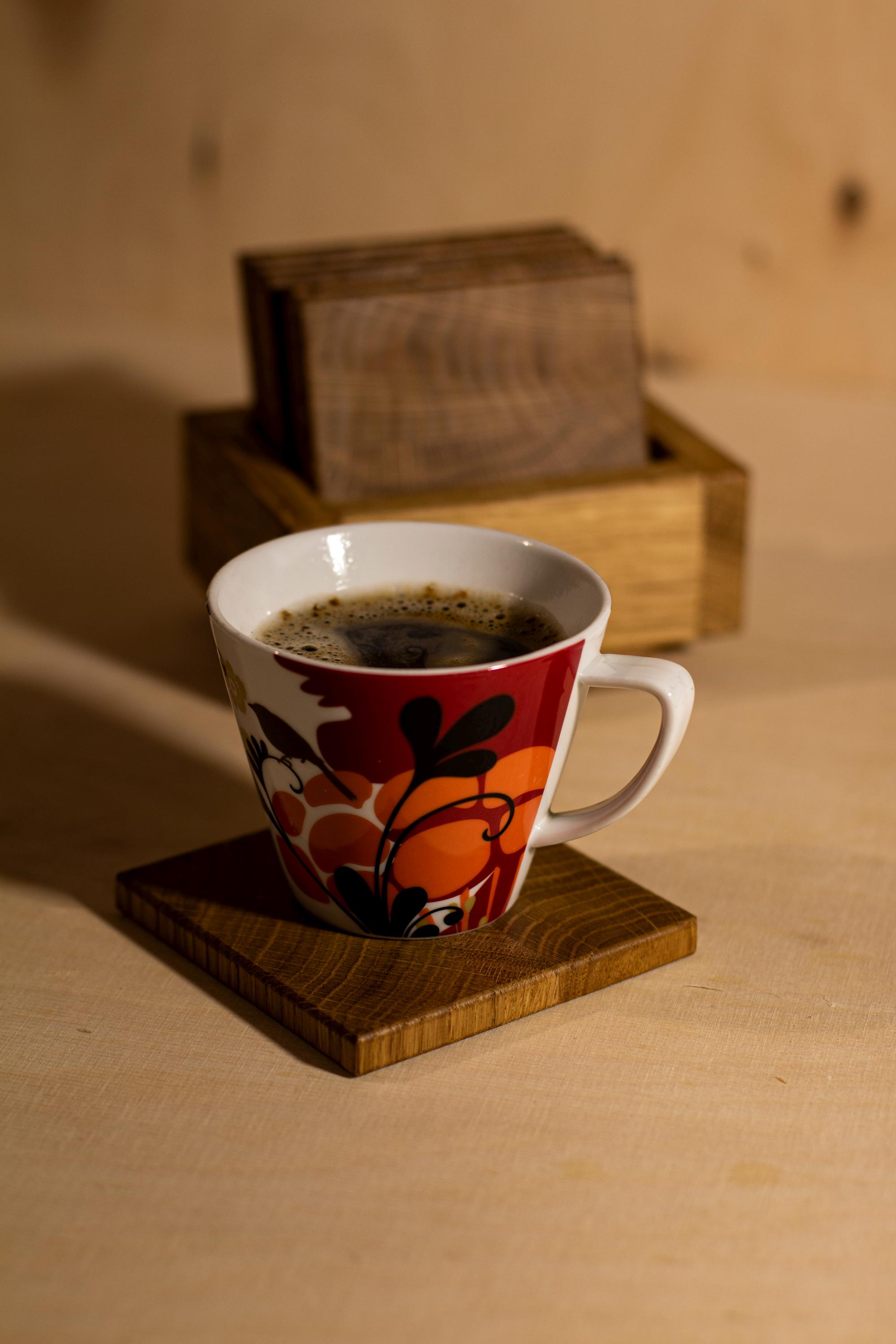 Handmade Oak Wood Coasters With Stand – Set of 6 Coasters - Etsy
