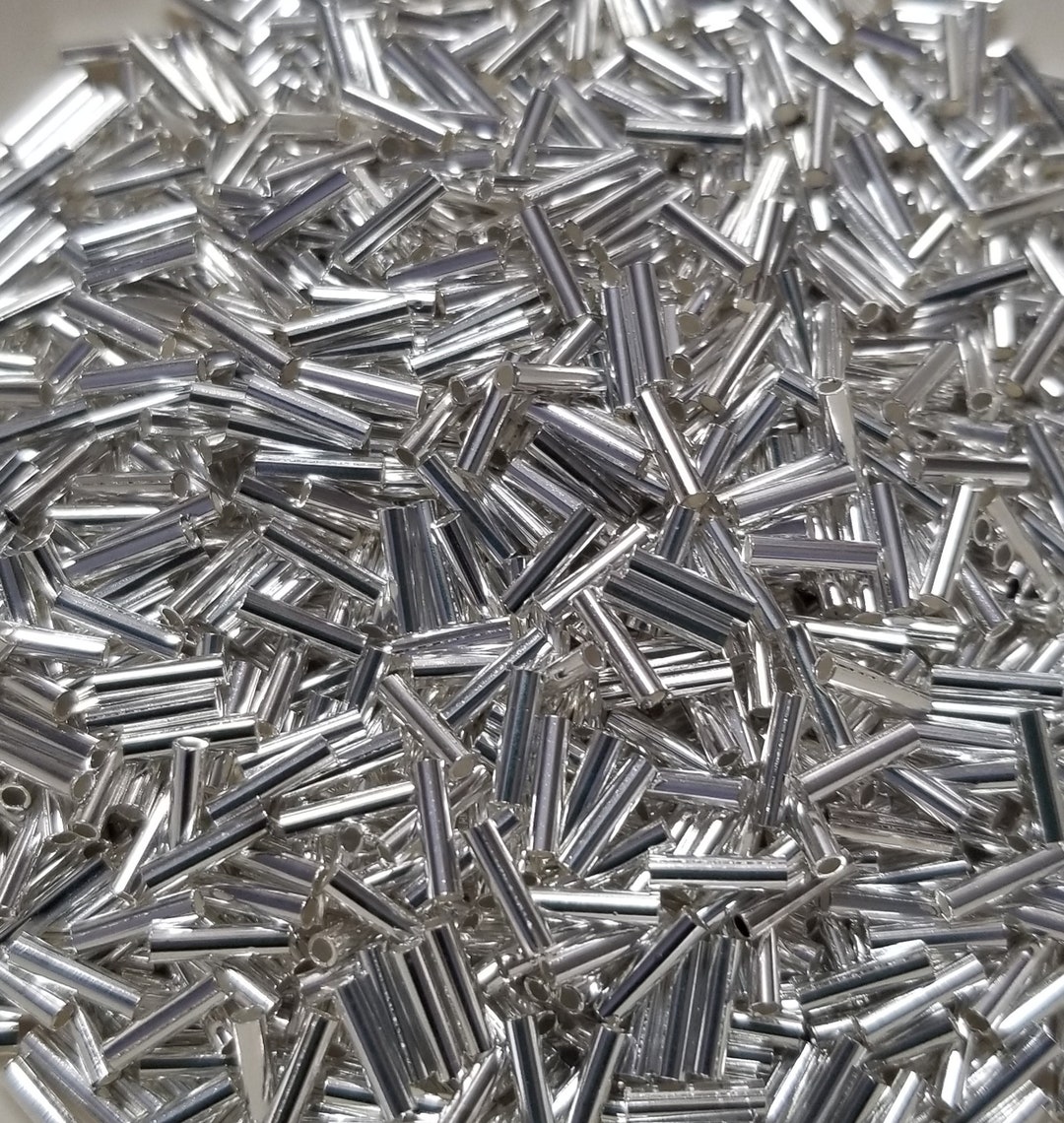 6x1mm, Shiny Silver Plate, Round Tube Beads, 1/2 Ounce - Etsy