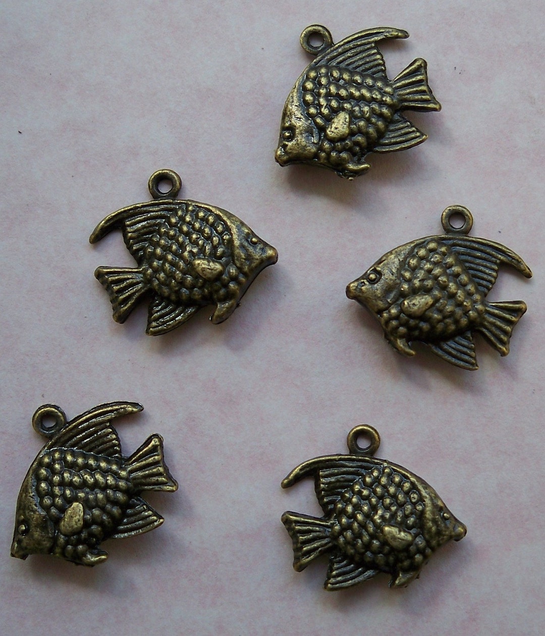 5 Bronze Sunfish Charms - Etsy