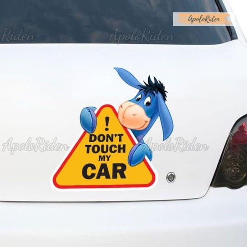 Eeyore Custom Shape Decal, Eeyore Don't Touch My Car, Eeyore Car Decals ...