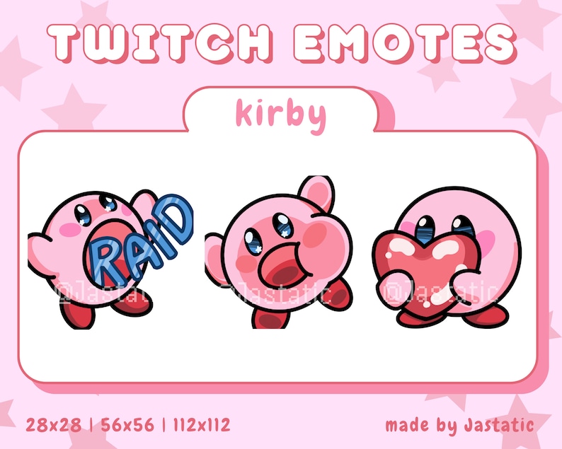 Kirby Emotes (3) for Twitch | Discord | Stream | Youtube - Etsy