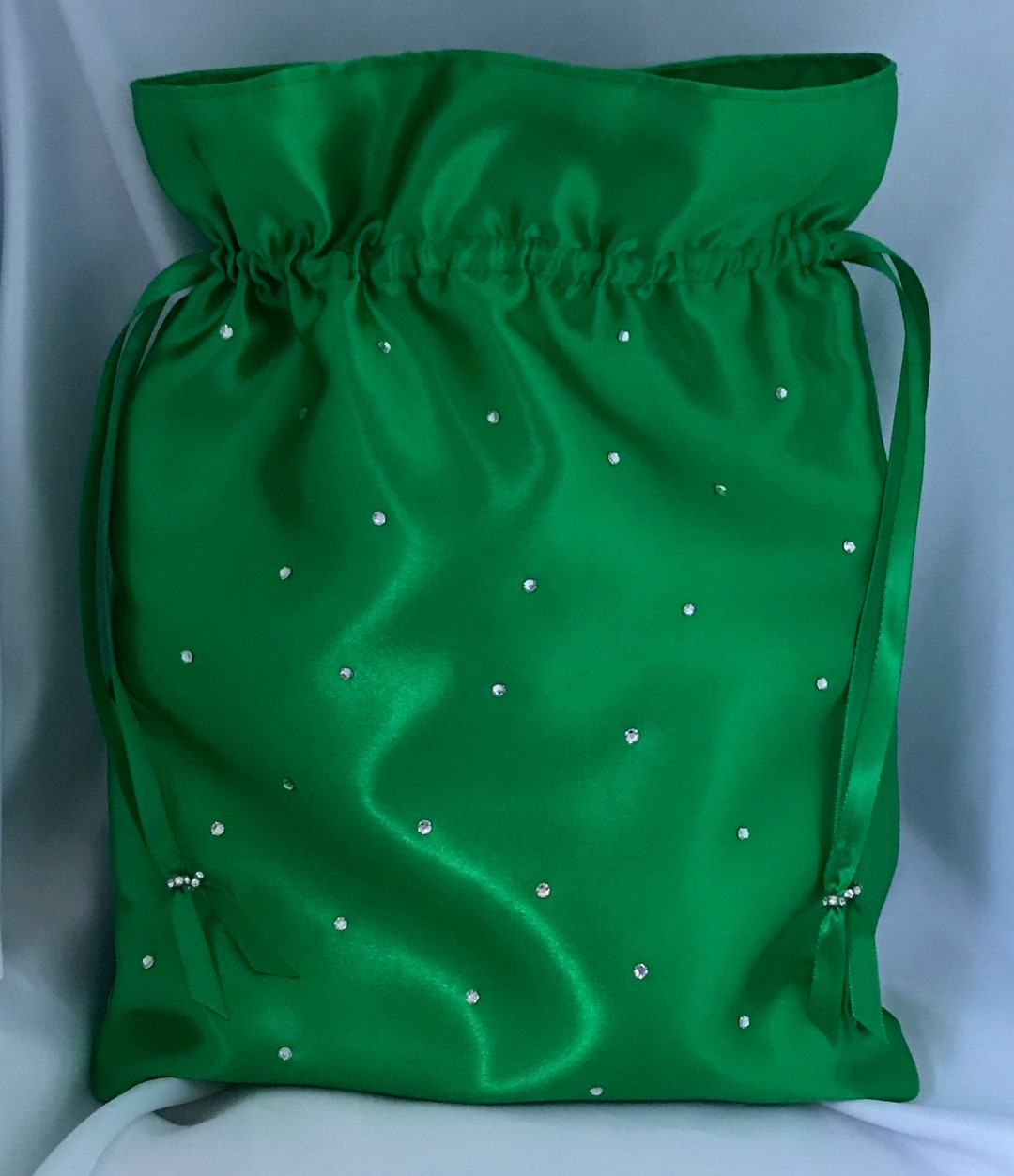 Satin and Rhinestone Drawstring Wedding Money Bag - Etsy