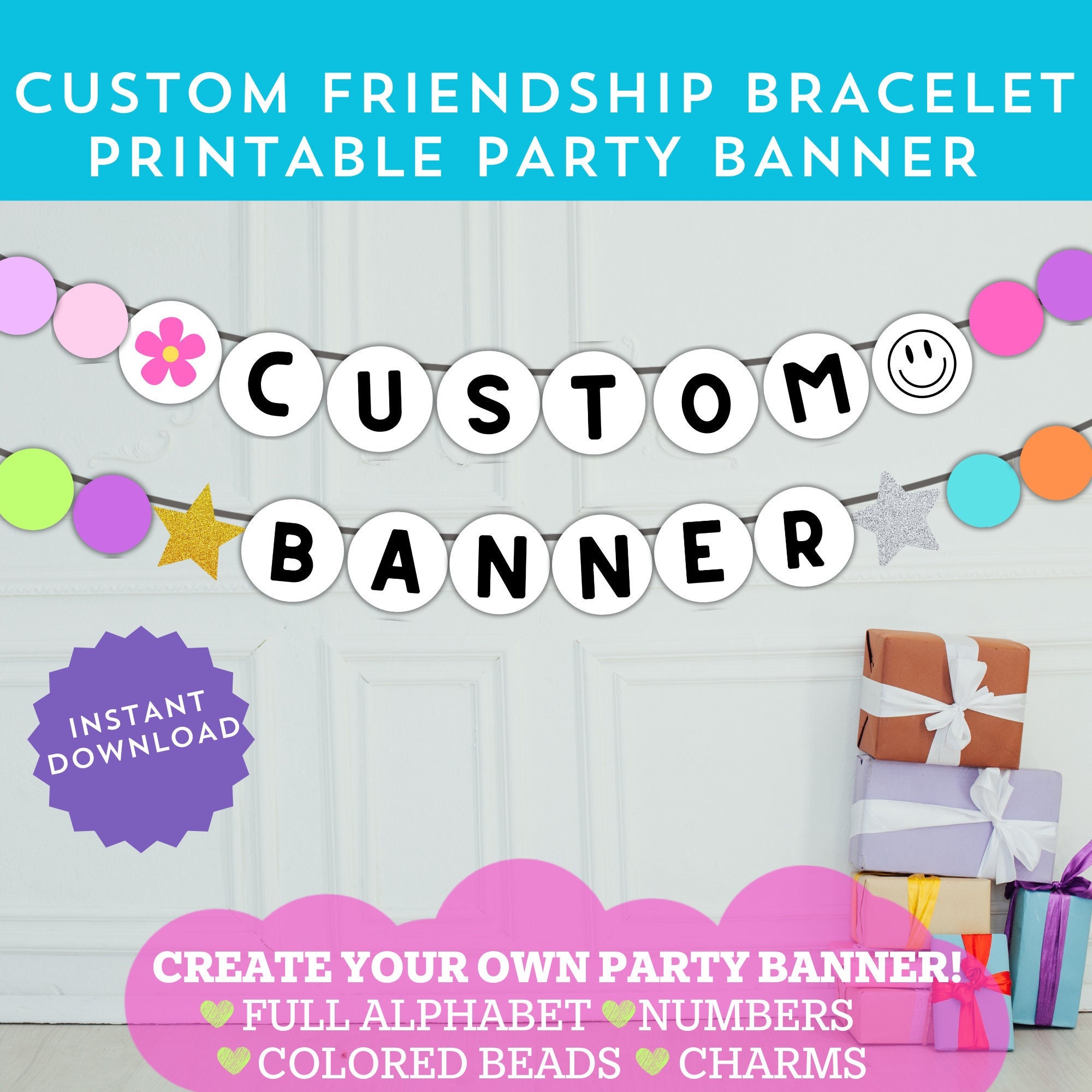 Giant Friendship Bracelet Banner Custom Birth-tay Garland, in My Eras ...