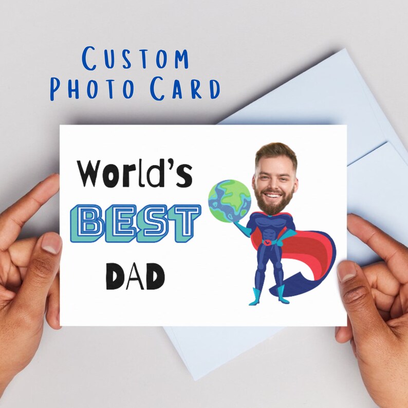 Father's Day Card Happy Fathers Day Dad Face Photo Custom Printable ...