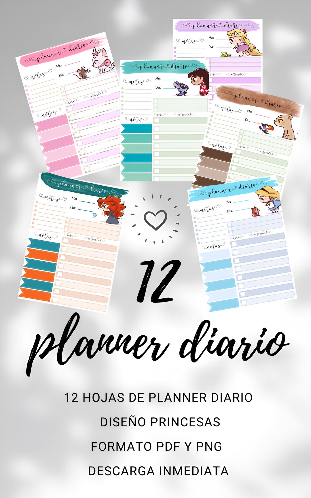 Princess Diary Planner. Pack 1 Printable Notes Judith Alice Anna Aurora ...