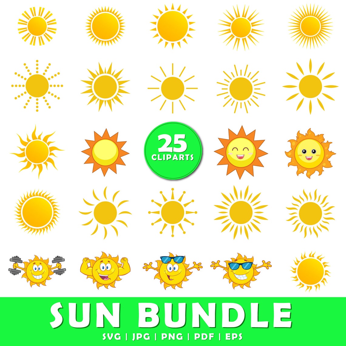 Hot Sun Svg Bundles, Sunrise Svg Bundles, Hot Summer Sun Svg Bundles ...