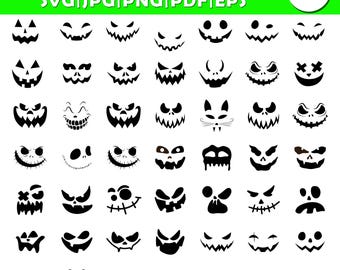 Halloween Faces Svg Bundles, Pumkin Face Svg, Scary Faces Svg Bundles ...