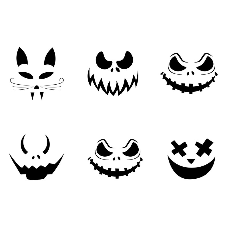 Halloween Faces Svg Bundles, Pumpkin Face Svg, Scary Faces Svg Bundles ...