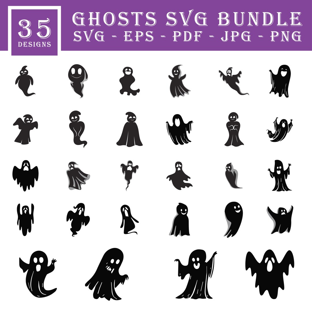 Scary Ghost Svg Bundles, Ghost Svg, Funny Ghost, Halloween Ghost PNG ...
