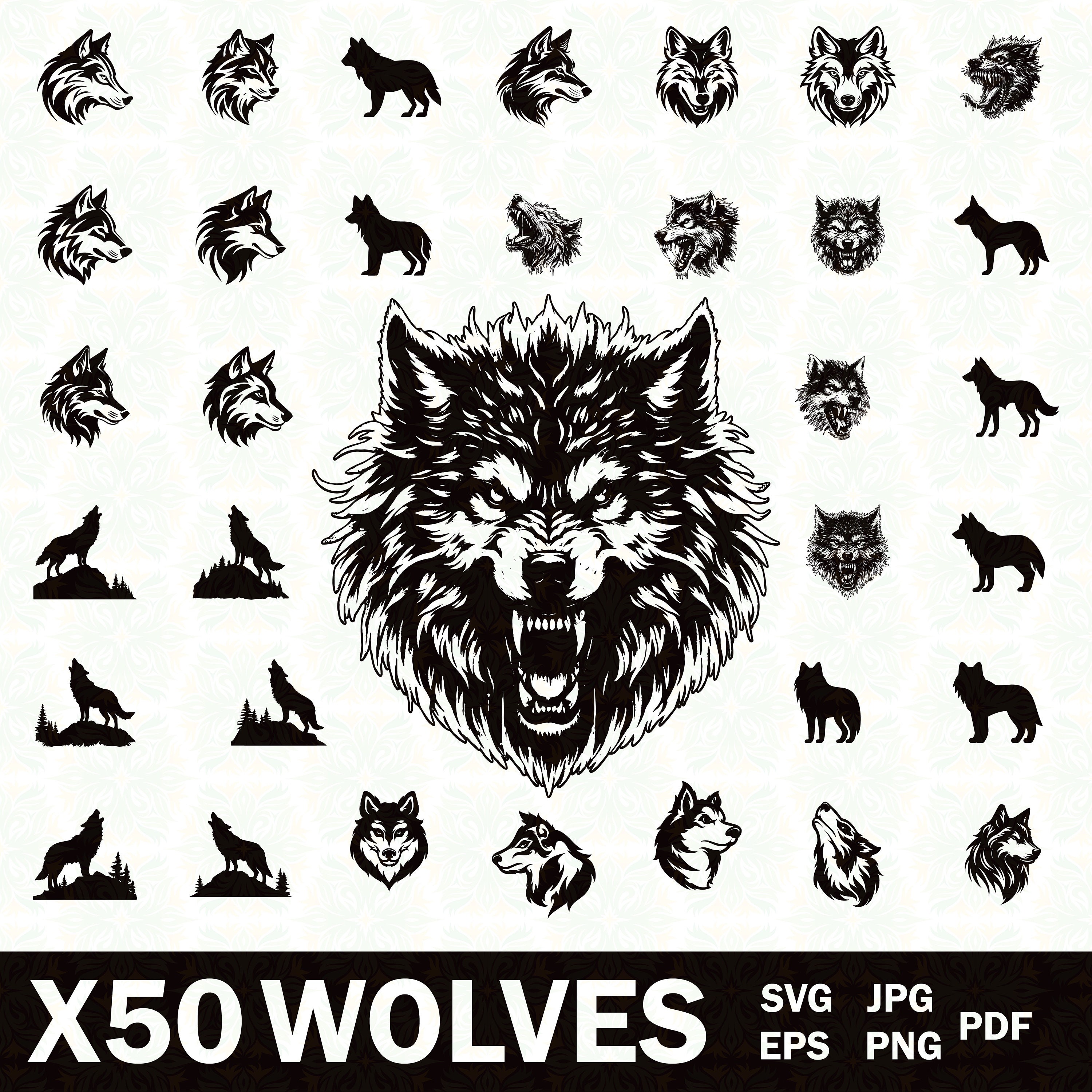 Wolf Svg Bundles, Wolf Clipart, Wolf PNG, Wolf Cut Files, Wolf Animal ...