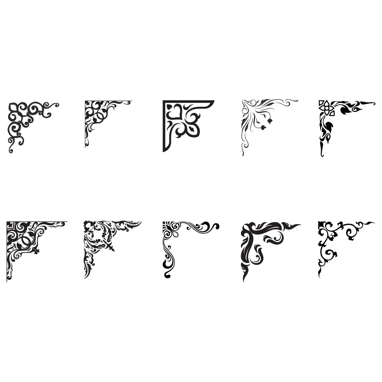 Corner Svg Bundles, Corner Svg, Floral Corner, Decorative Page Corner ...