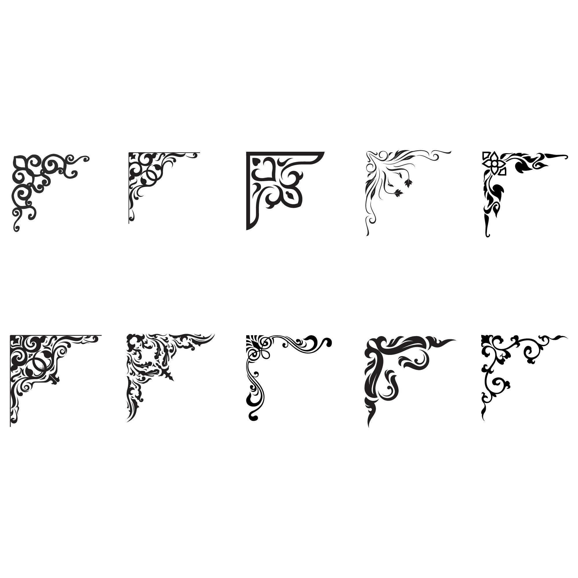 Corner Svg Bundles, Corner Svg, Floral Corner, Decorative Page Corner ...
