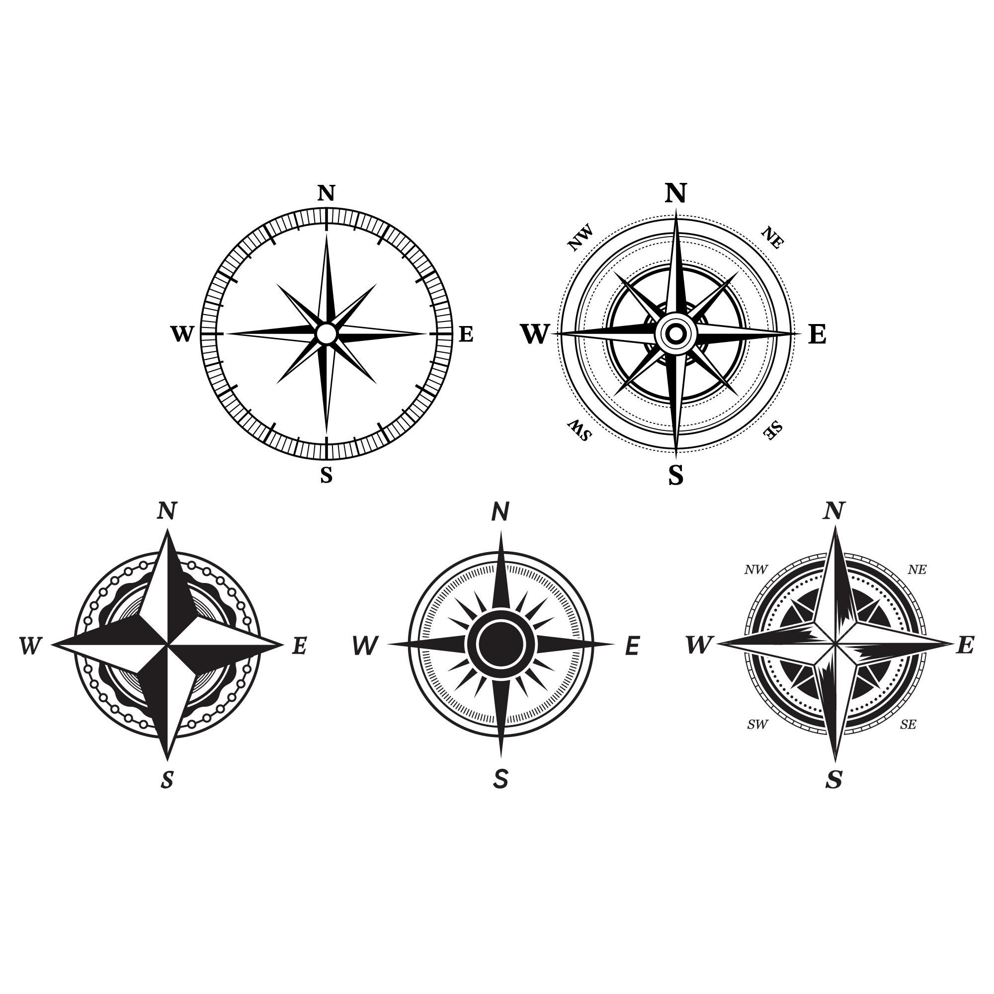 Direction Compass Svg Bundles, Compass Svg Bundles, Compass Rose Svg ...