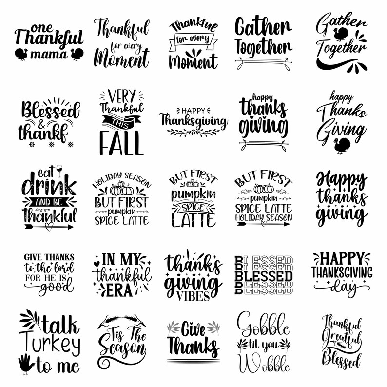 Cute Thanksgiving Svg Bundles, Thanksgiving Clipart, Thanksgiving PNG ...