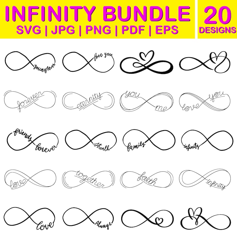 Infinity Sign Svg Bundles, Infinity Svg Clipart, Infinity PNG, Infinity ...