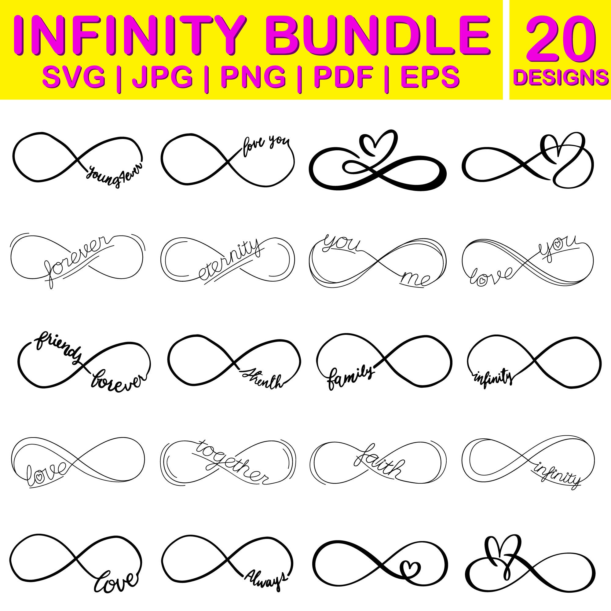 Infinity Sign Svg Bundles, Infinity Svg Clipart, Infinity PNG, Infinity ...
