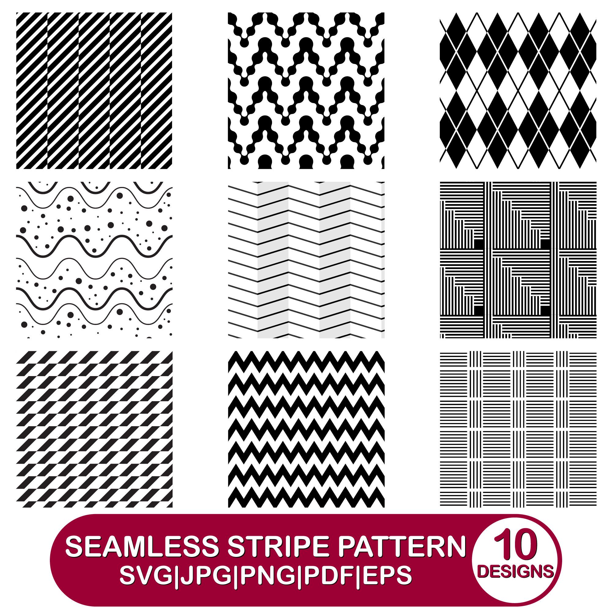 Stripe Pattern Svg, Pattern Svg, Seamless Svg Bundles, Cloth Design ...