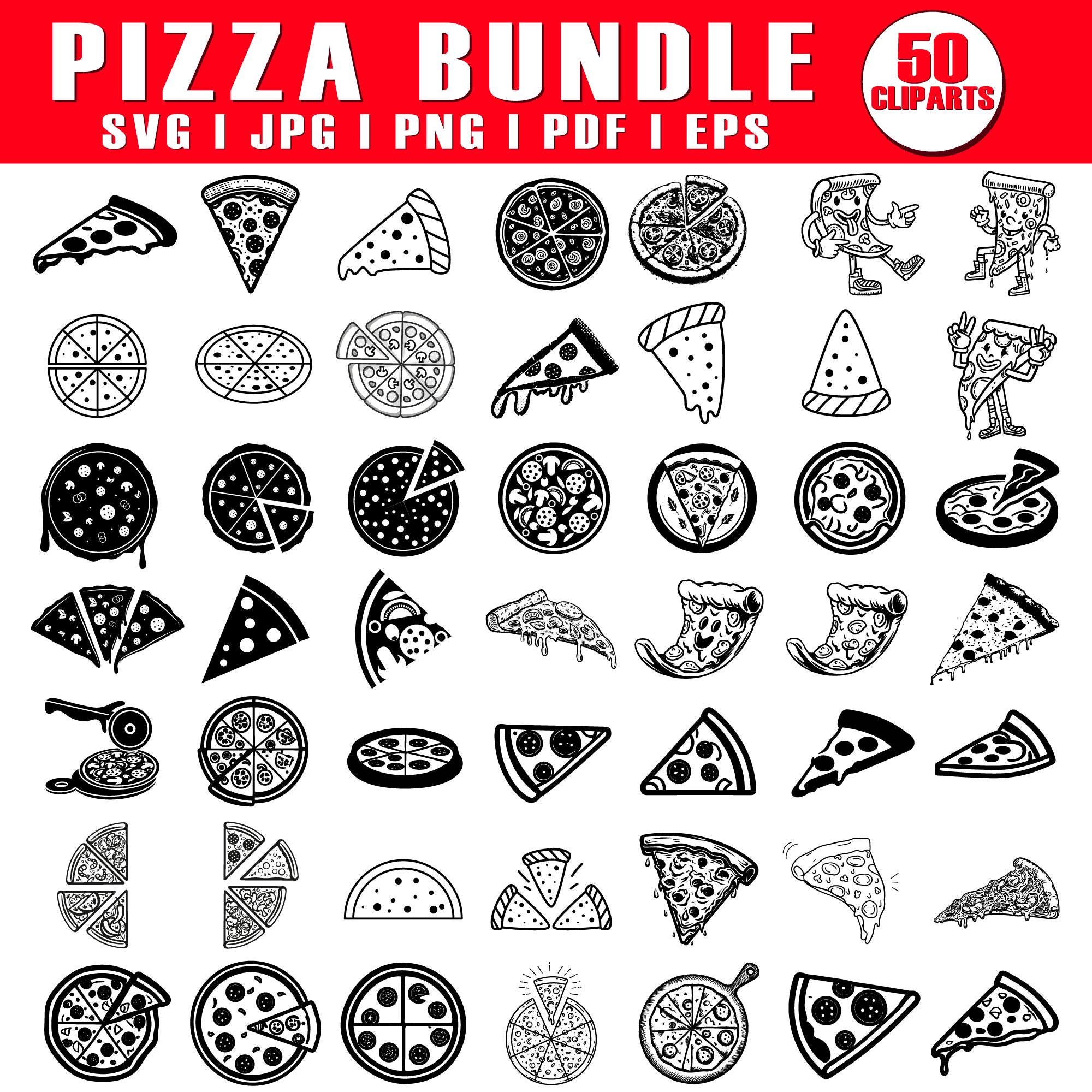 Large Pizza Svg Bundles, Pizza Slice Svg Bundles, Pizza Clipart, Pizza ...