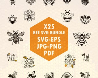 Cute Bee Svg Bundles, Honey Bee Svg Bundles, Bee Hive Clipart ...
