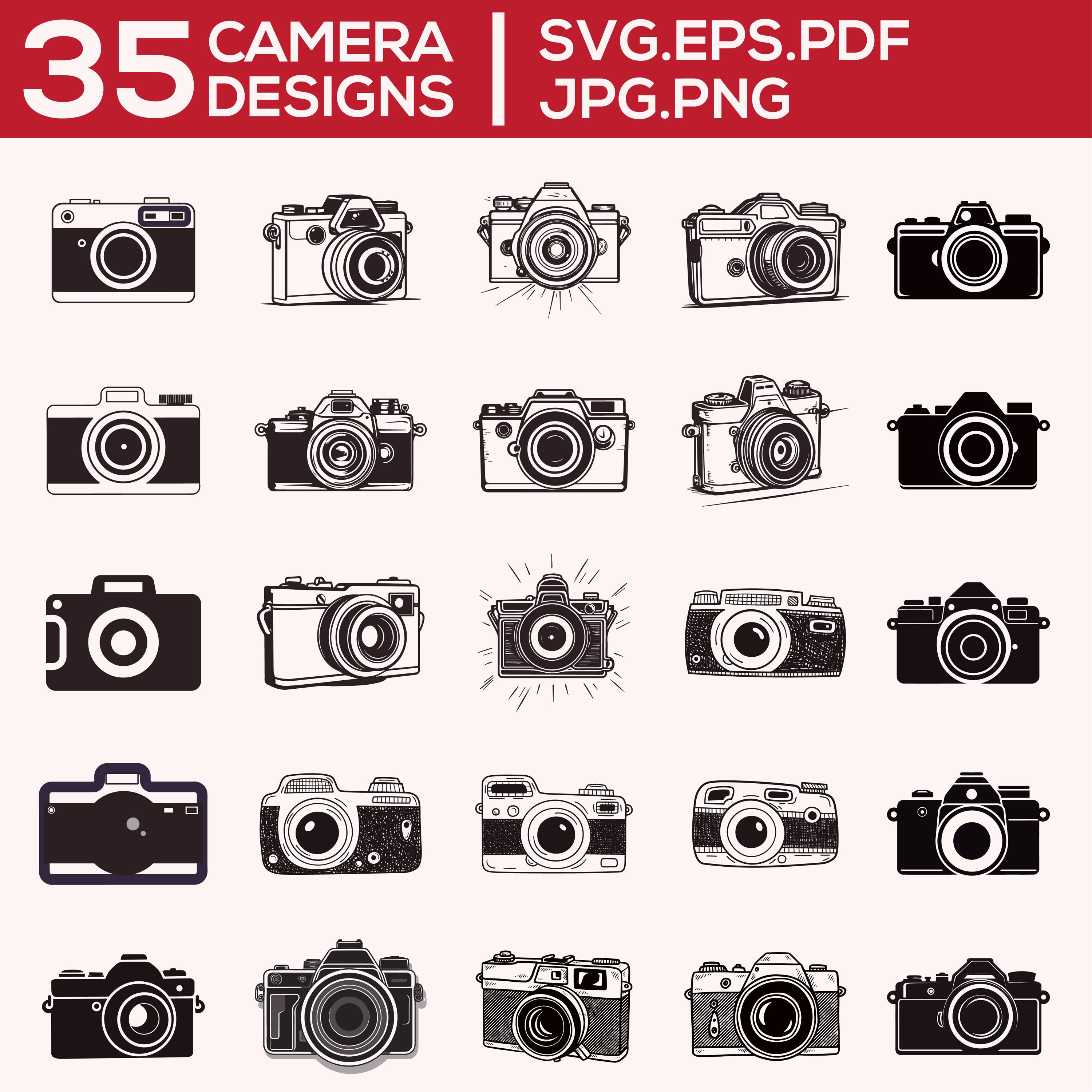 Camera Photograph Svg Bundles, Camera Clipart, Camera PNG, Photo Camera ...